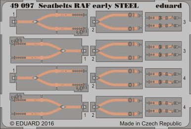 1/48 Eduard Seatbelts RAF Early Steel (Pre-Painted) – Fusion Scale Hobbies