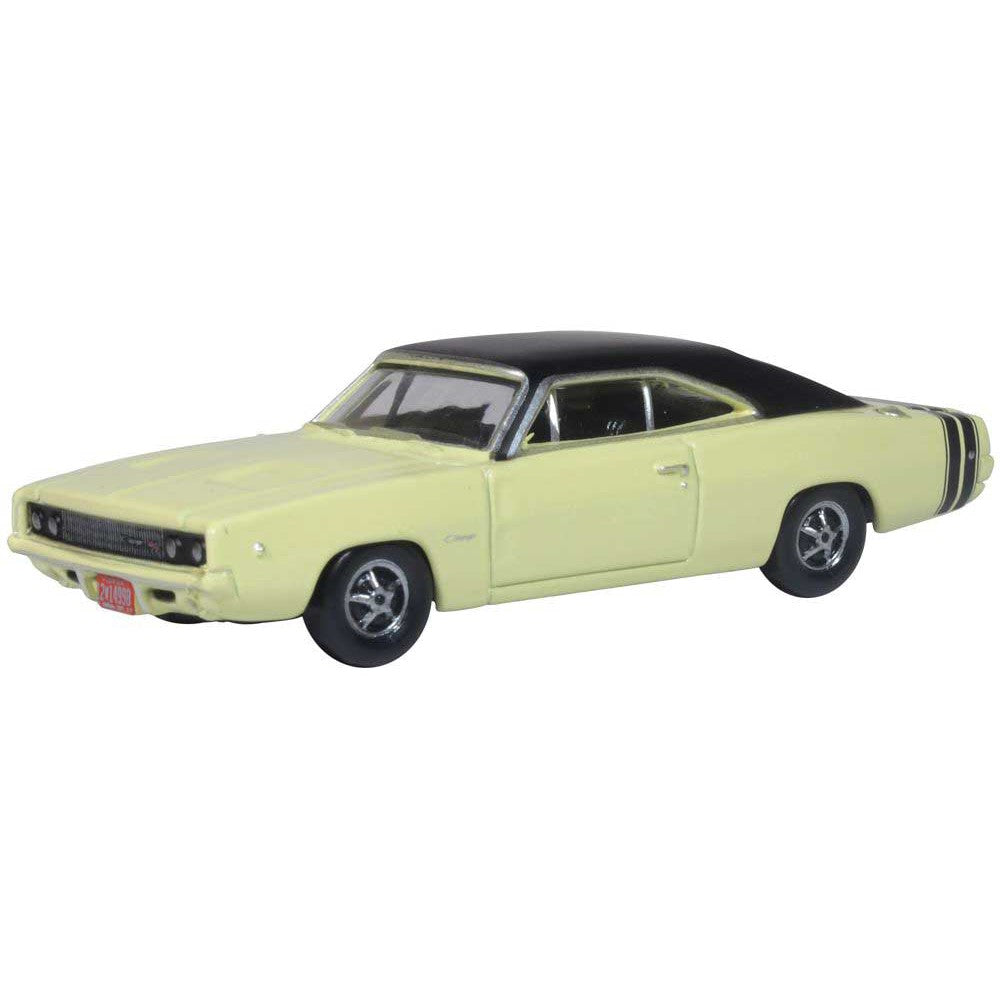 Oxford HO Scale Dodge Charger 1968 Yellow / Black – Fusion Scale Hobbies