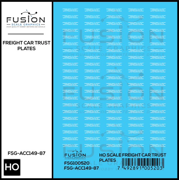 HO Scale Freight Car Trust Plates White Decal Set – Fusion Scale Hobbies