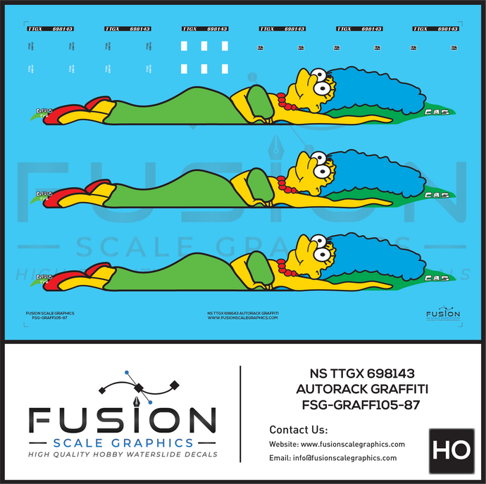 HO Scale Marge TTGX NS 698143 Autorack Graffiti Decal Set – Fusion ...