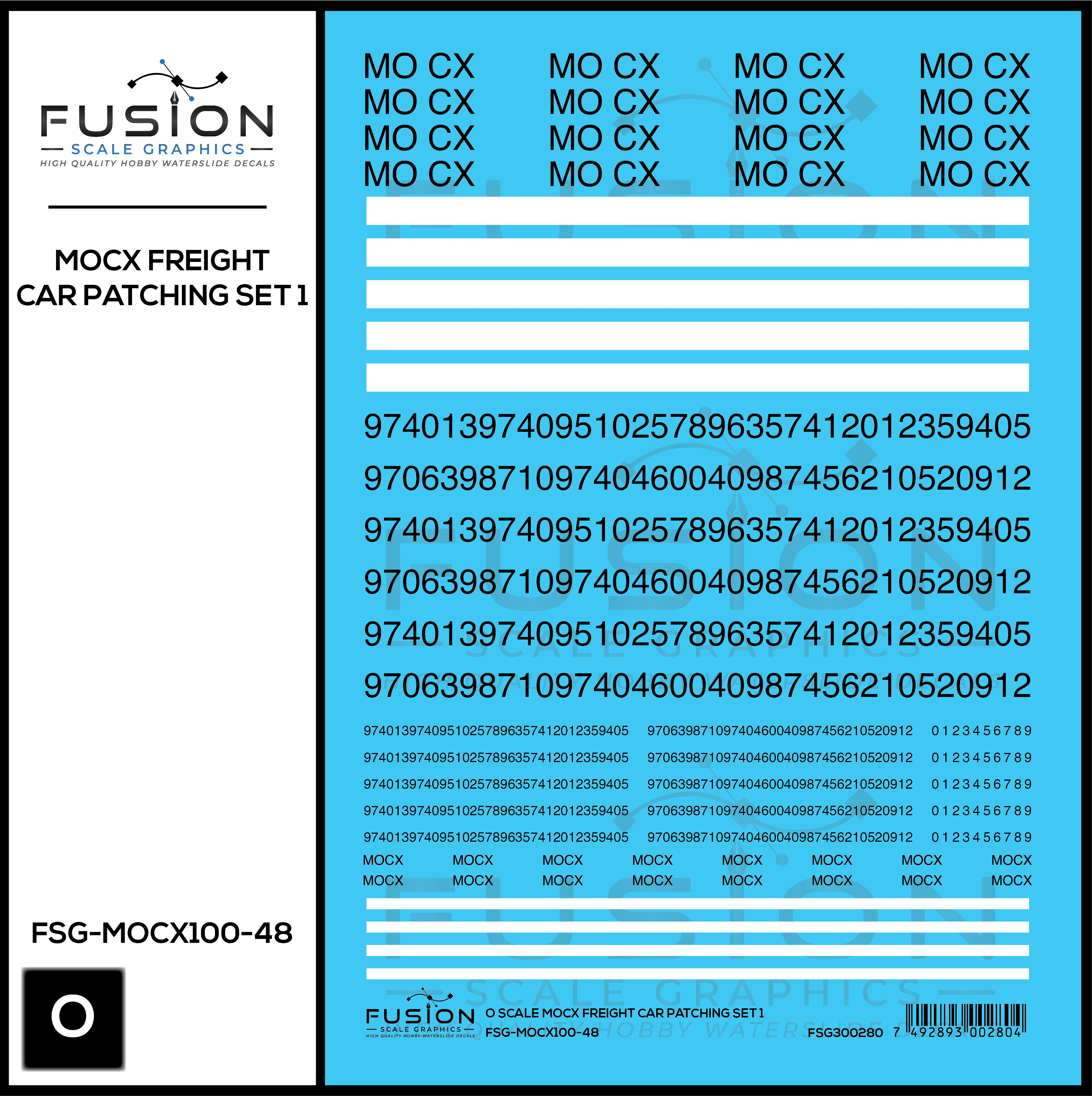 O Scale MOCX Freight Car Patching Set 1 Decal Set – Fusion Scale Hobbies