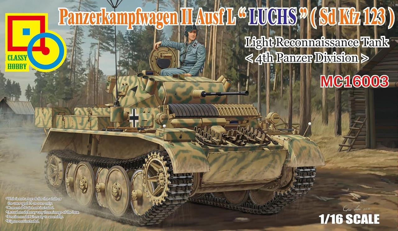 Classy Hobby 1/16 Hobby Panzerkampfwagen II Ausf.L Luchs (Sdkfz.123) 4 ...