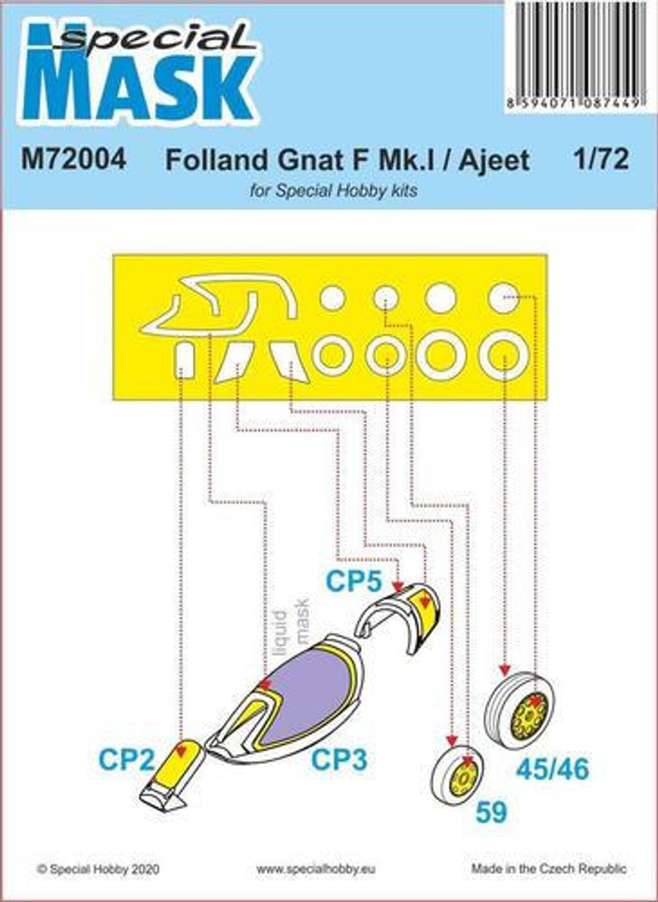 Special Hobby 1/72 Special Hobby Folland Gnat/Ajeet Mask Paint Mask ...