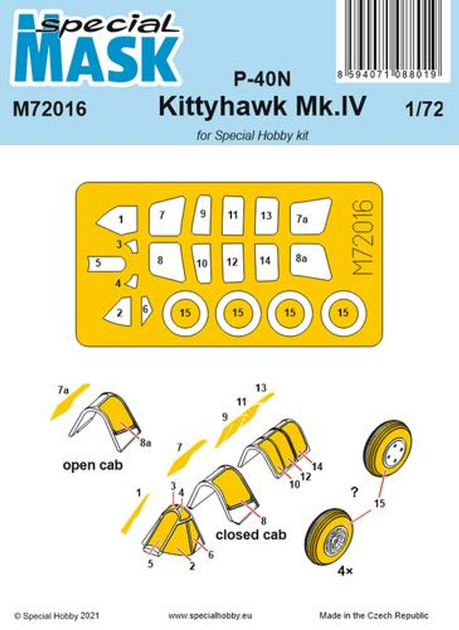 Special Hobby 1/72 Special Hobby P-40N/Kittyhawk Mk.IV Mask Paint Mask ...
