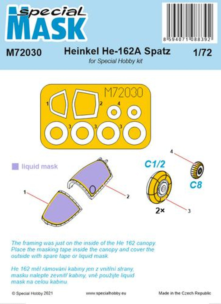 Special Hobby 1/72 Special Hobby Heinkel He 162 MASK Paint Mask ...