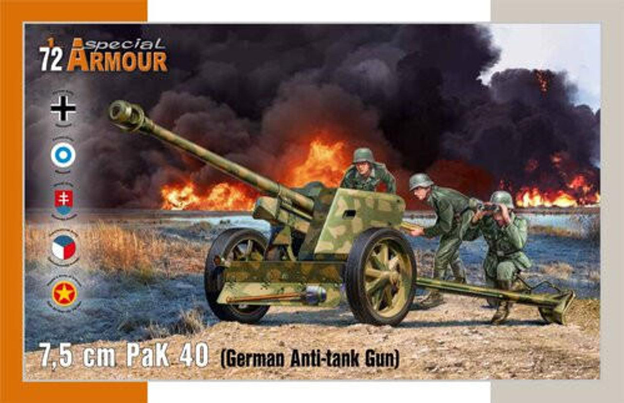 Special Hobby 1/72 Special Armour 7.5 cm PaK 40 German Anti-tank Gun P ...