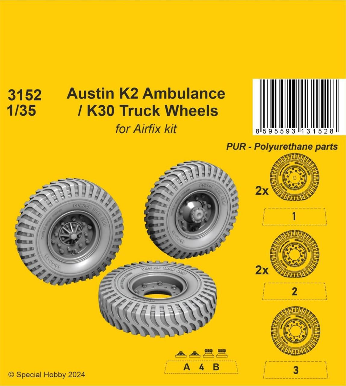 CMK 1/35 CMK Austin K2 Ambulance / K30 Truck Wheelsfor Airfix kits ...