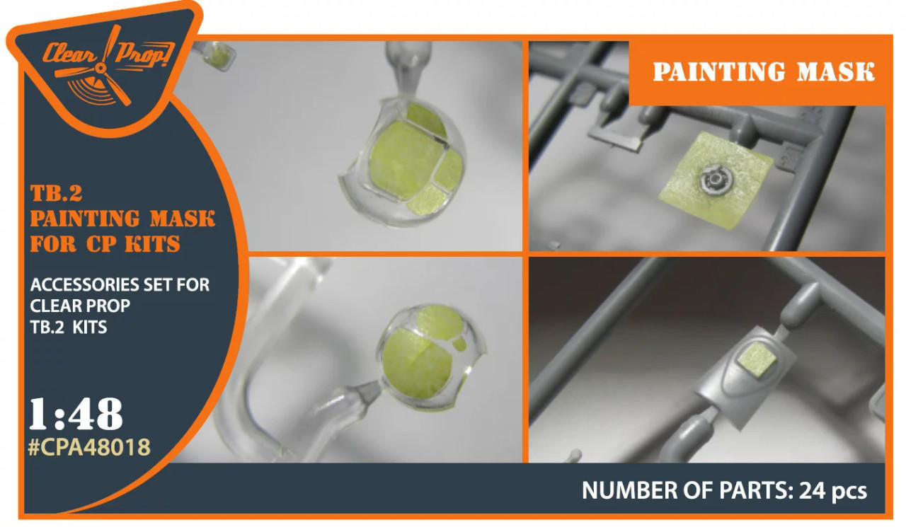 Clear Prop 1/48 Clear Prop TB.2 painting mask on yellow kabuki paper f ...