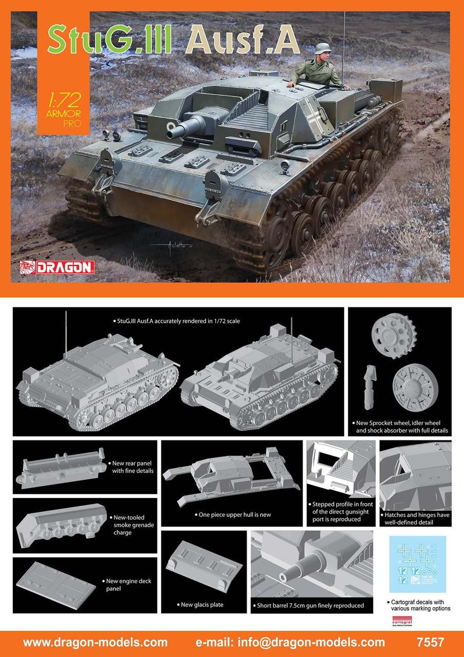 Dragon 1/72 Dragon StuG.III Ausf.A Plastic Model Kit – Fusion Scale Hobbies