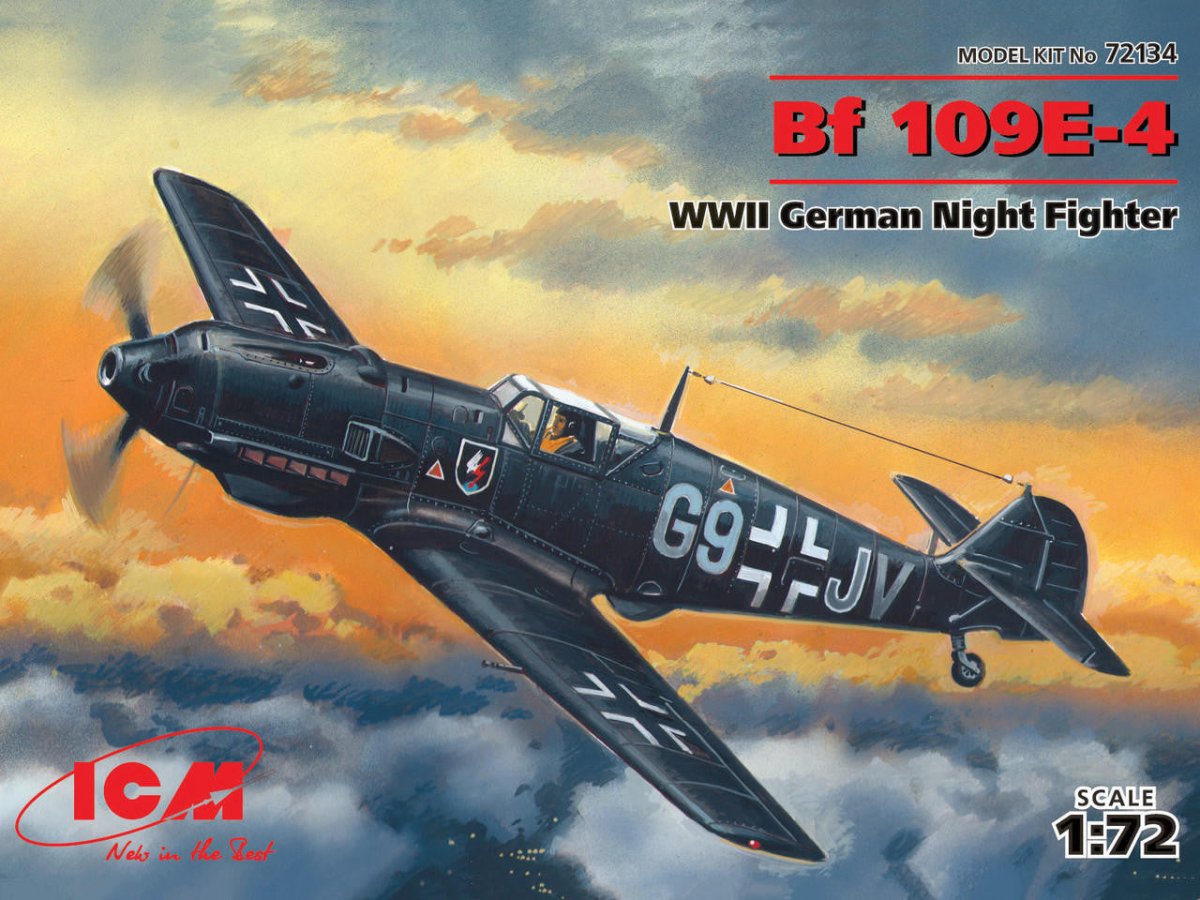 ICM Models 1/72 ICM Messerschmitt Bf 109E-4, WWII German Night Fighter ...