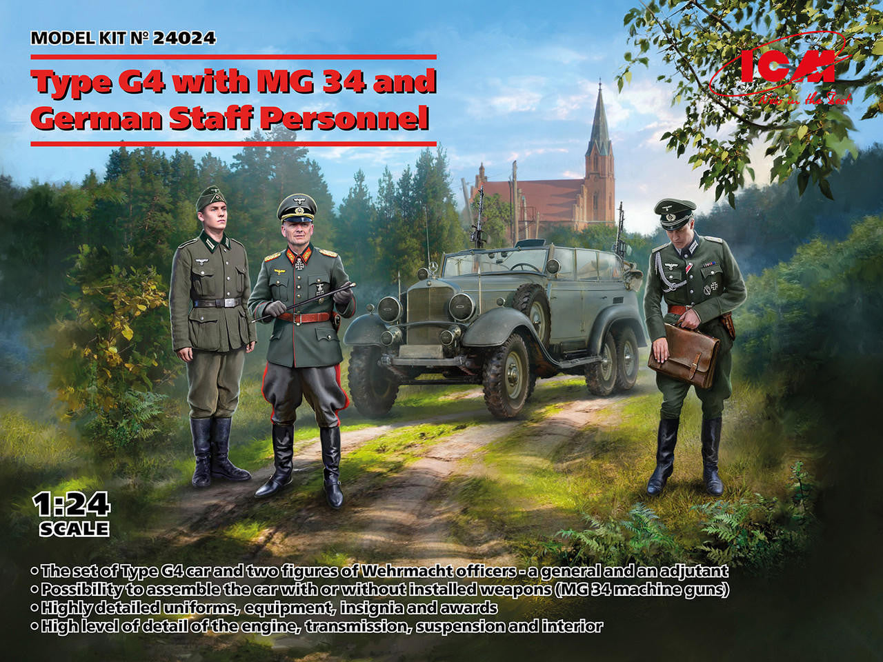 ICM Models 1/24 ICM Type G4 with MG 34 and German Staff Personnel ...