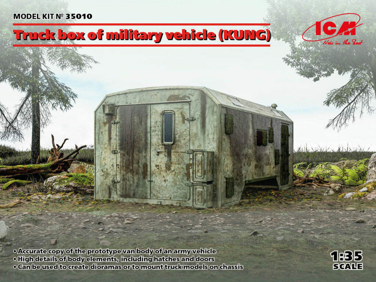 ICM Models 1/35 ICM Truck box of military vehicle KUNG Plastic Model K ...