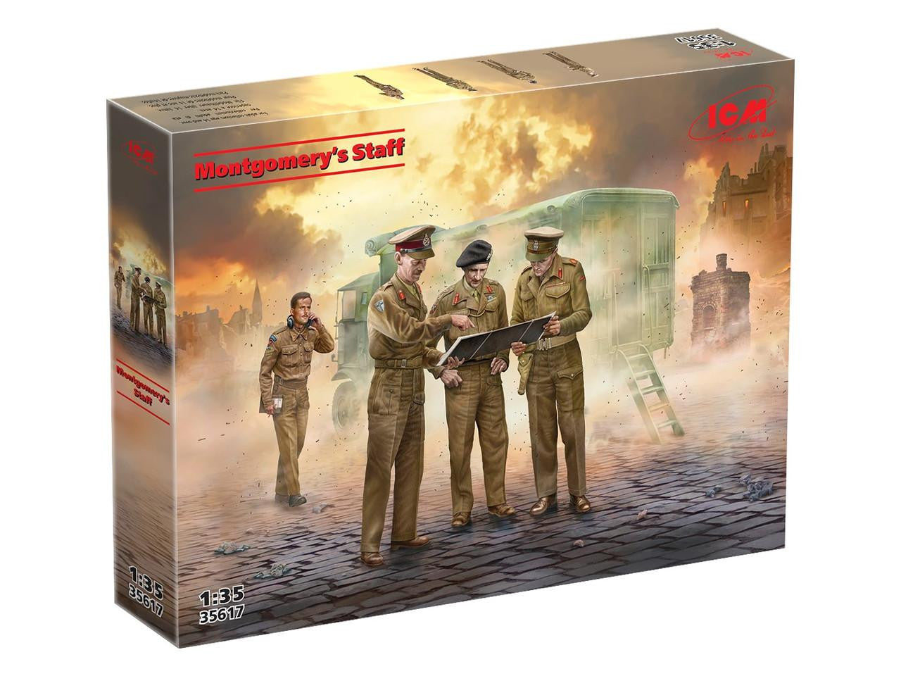 ICM Models 1/35 Montgomery's Staff Figure Set Plastic Model Kit ...