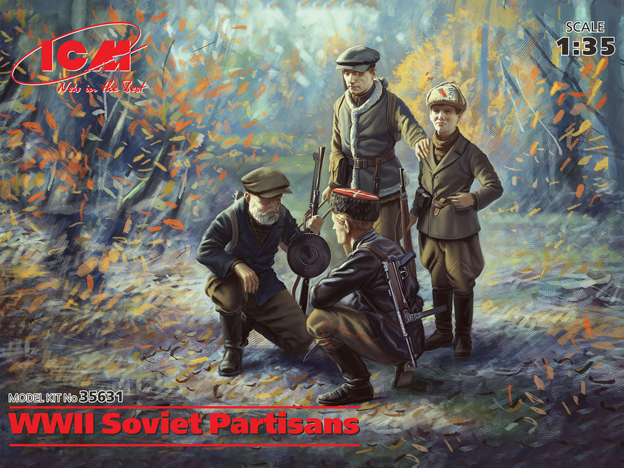 ICM Models 1/35 WWII Soviet Partisans (4 figures) – Fusion Scale Hobbies