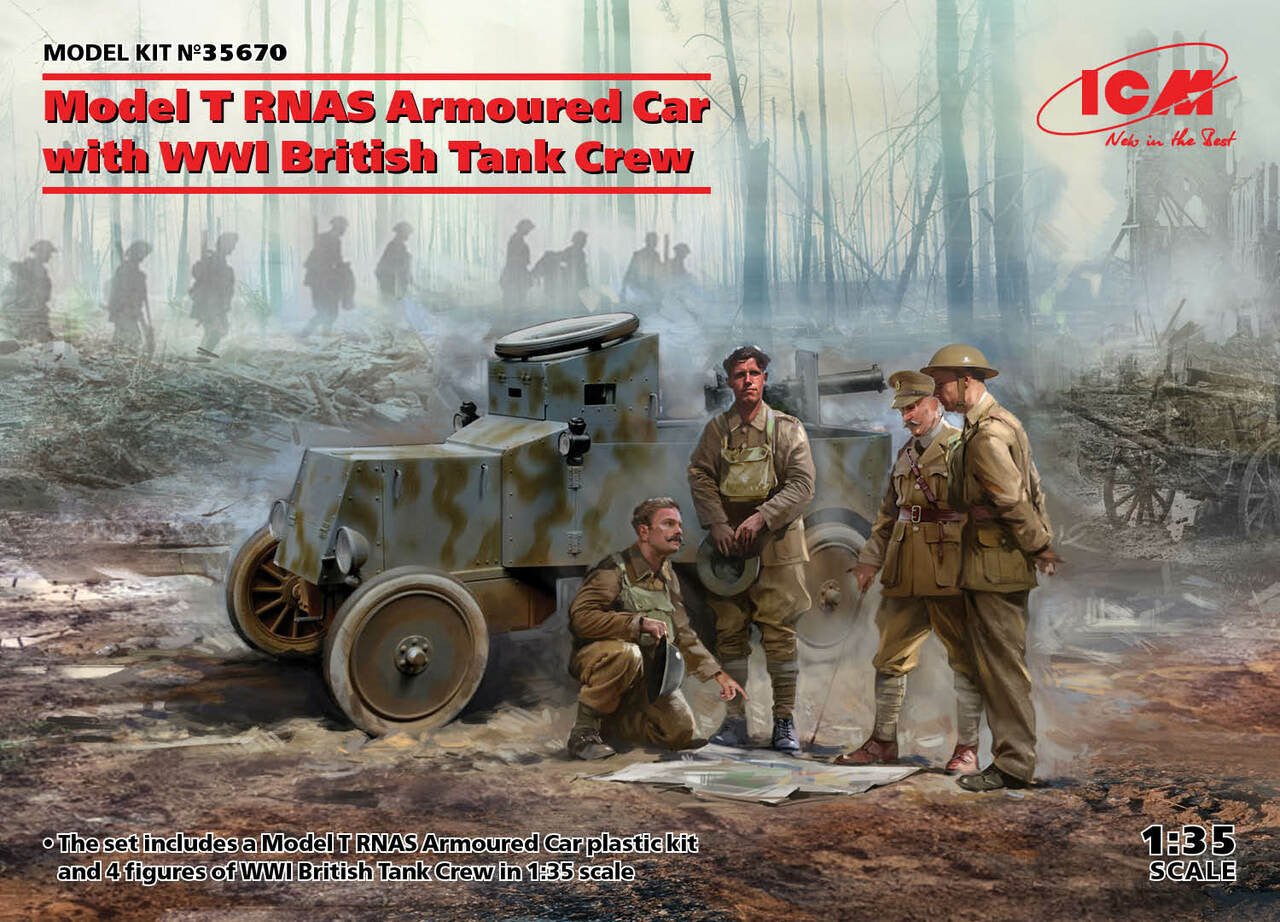 ICM Models 1/35 ICM Model T RNAS Armoured Car with WWI British Tank Cr ...
