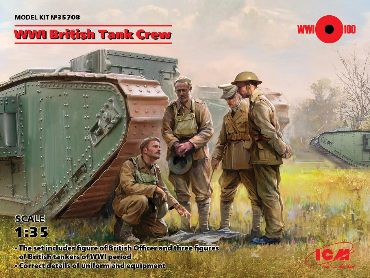 ICM Models 1/35 WWI British Tank Crew (4 figures) – Fusion Scale Hobbies