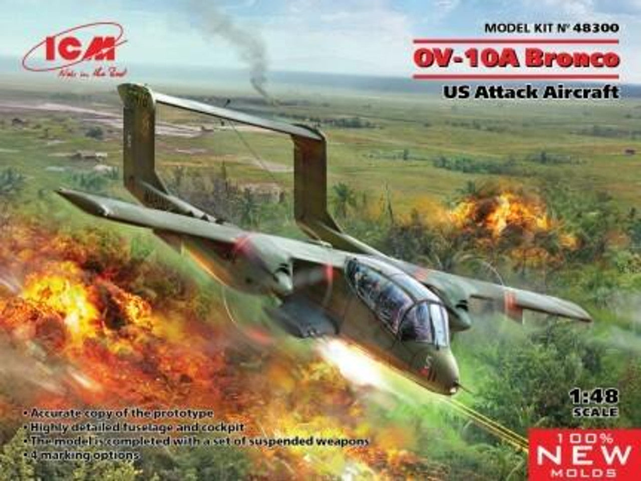ICM Models 1/48 ICM OV-10A Bronco US Attack Aircraft Plastic Model Kit ...