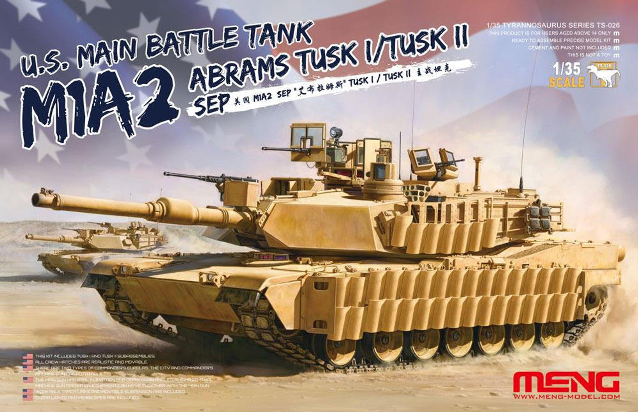 Meng 1/35 Meng M1A2 SEP Abrams Tusk I/II US Main Battle Tank – Fusion Scale Hobbies