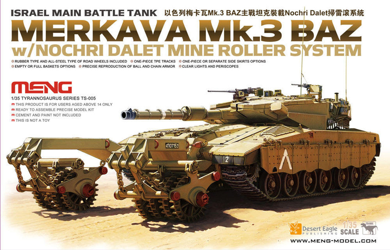 Meng 1/35 Meng ISRAEL MAIN BATTLE TANK MERKAVA Mk.3 BAZ w/NOCHRI DALET ...