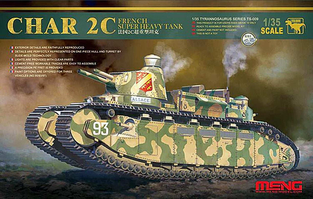 Meng 1/35 Meng Char 2C WWI French Super Heavy Tank Plastic Model Kit ...