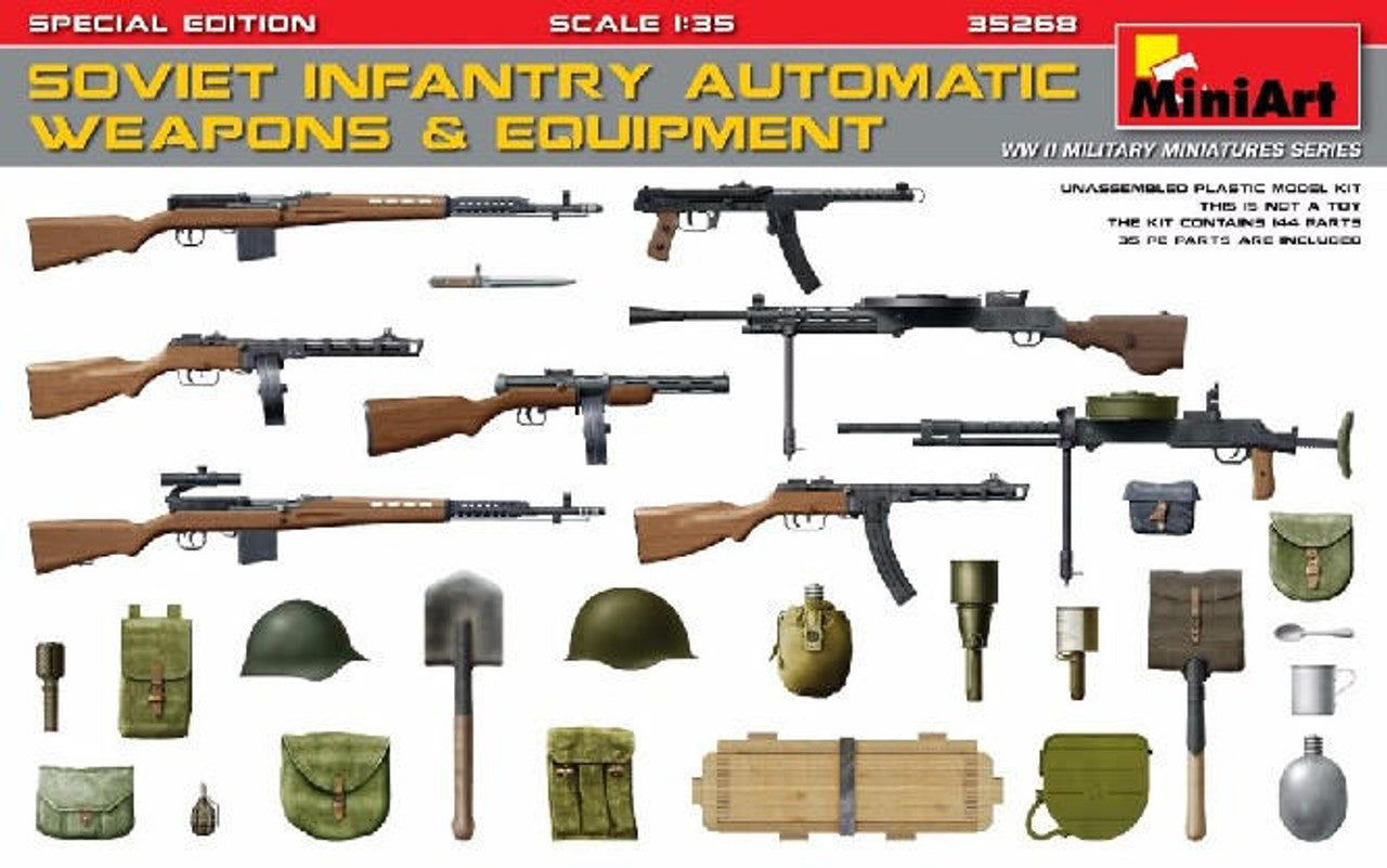 Miniart 1/35 Miniart WWII Soviet Infantry Automatic Weapons & Equipmen – Fusion Scale Hobbies