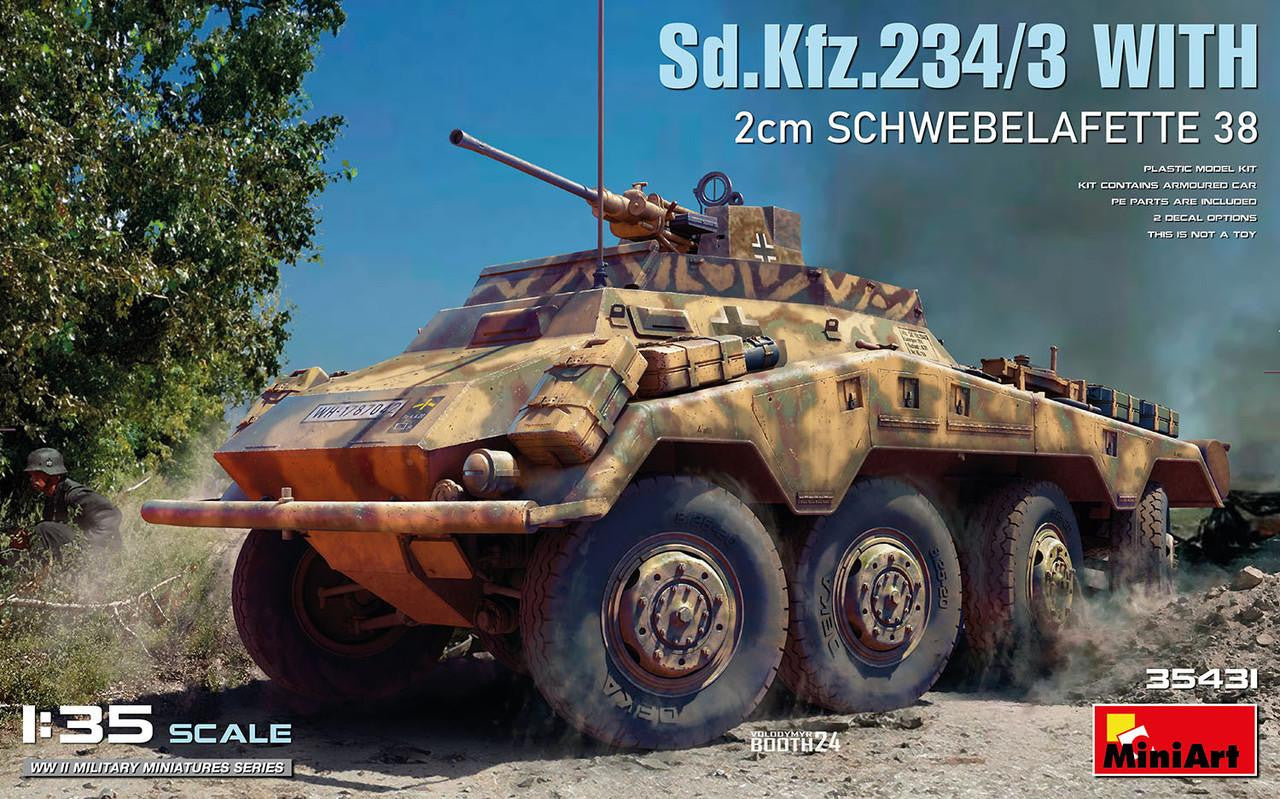 Miniart 1/35 Sd.Kfz.234/3 SCHWERER PANZERSPAHWAGEN STUMMEL Plastic Mod ...