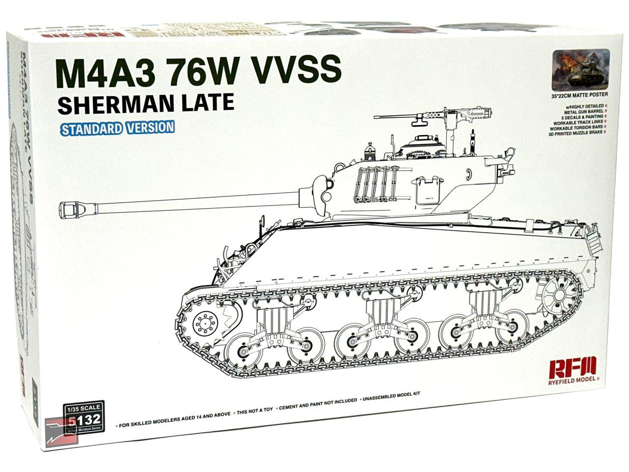 Ryefield 1/35 Ryefield M4A3 Sherman 76W VVSS Late (Standard Version) P – Fusion Scale Hobbies