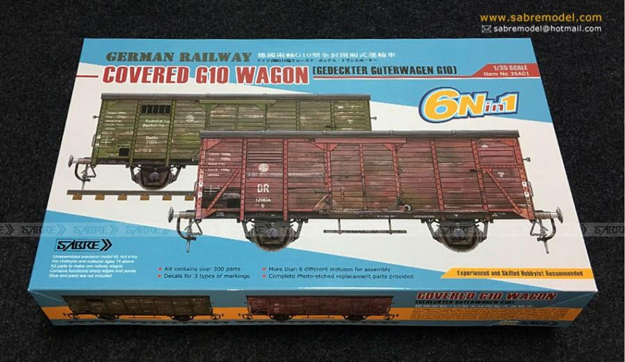 Sabre Model 1/35 Sabre Model German Railway COVERED G10 WAGON (6N in 1 ...