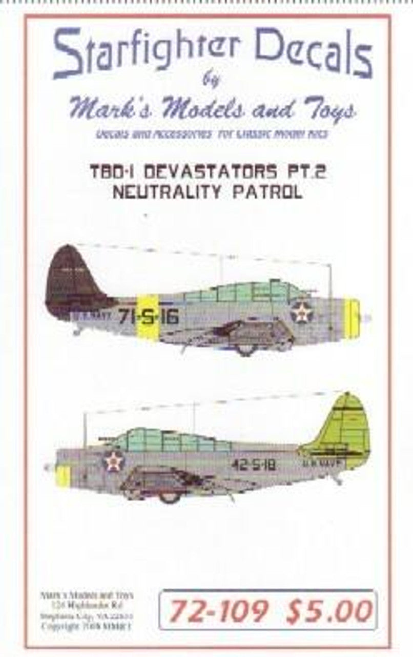 Starfighter Decals 1/72 Starfighter Decals - TBD Neutrality Patrol ...