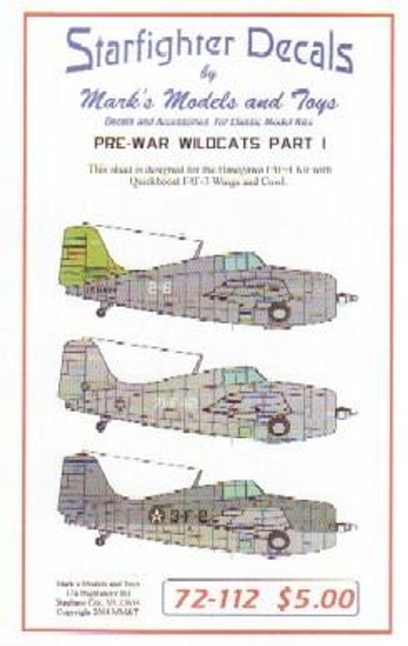 Starfighter Decals 1/72 Starfighter Decals - Wilcats Pt. – Fusion Scale ...