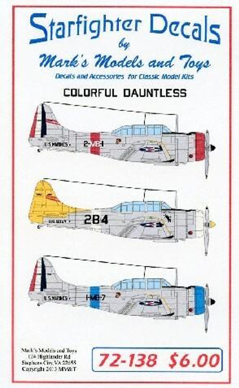 Starfighter Decals 1/72 Starfighter Decals - Colorful Dauntless ...