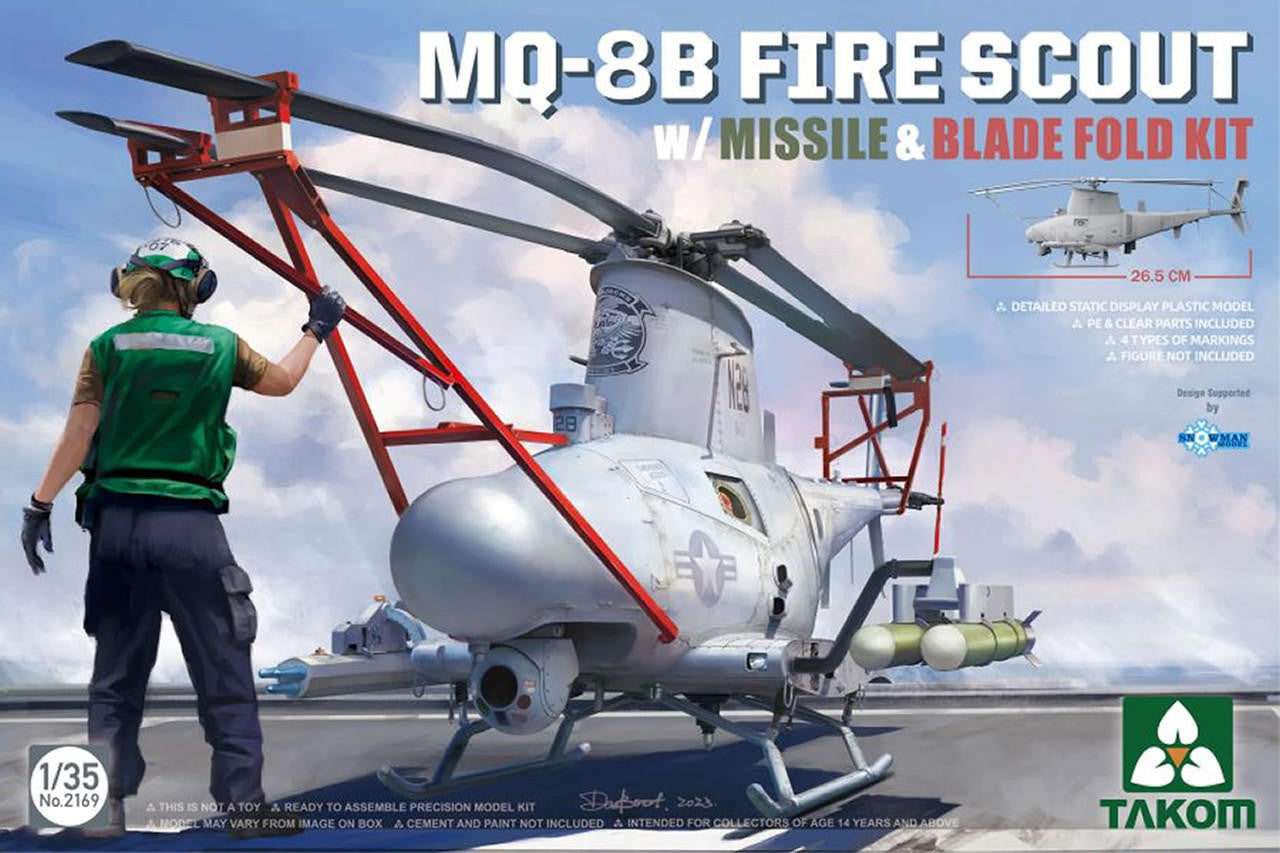 Takom 1/35 Takom MQ-8B Fire Scout Helicopter w/MISSILE & BLADE FOLD – Fusion Scale Hobbies