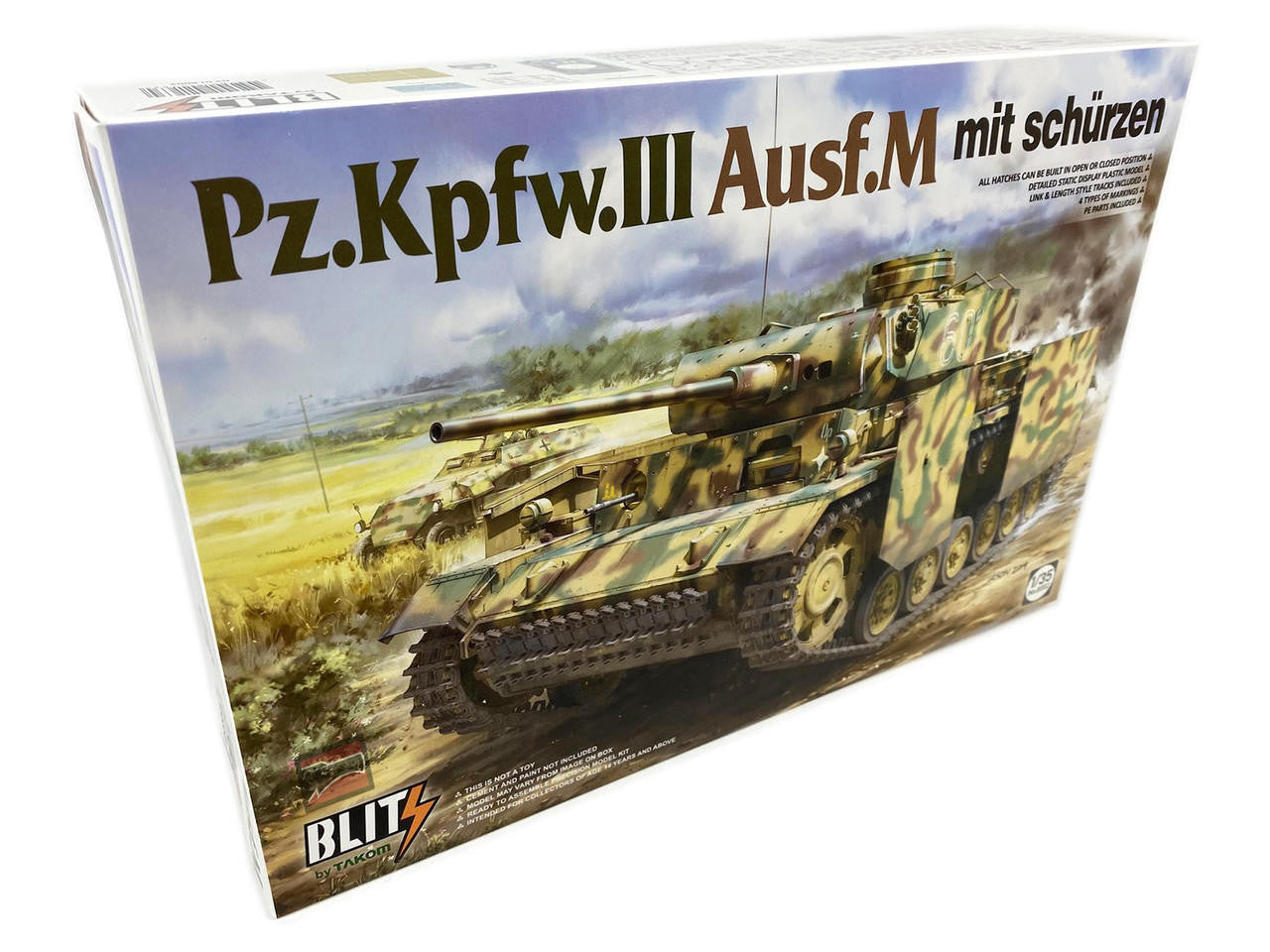 Takom 1/35 Takom PzKpfw III Ausf M Tank w/Side-Skirt Armor – Fusion ...