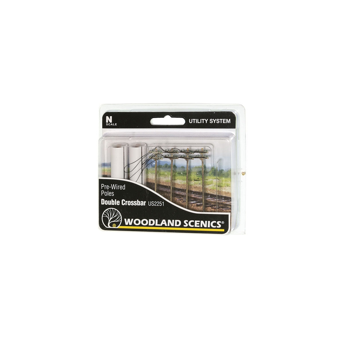 Woodland Scenics N Scale Pre-Wired Poles Double Crossbar US2251 ...